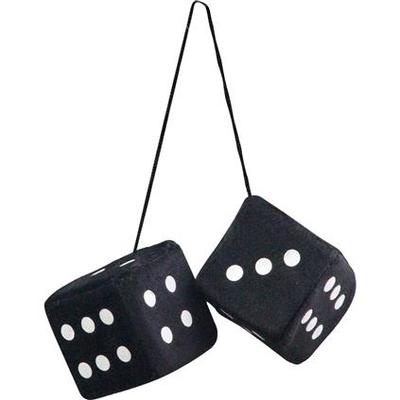Novelty Fuzzy Fluffy Dice Car Mirror Accessory in Black | eBay Australia
