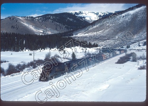 Original Slide- DRGW Rio Grande GP40 3094 & Train In Tennessee Pass 1/87 SNOW! | eBay