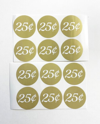 12 pack 25 cent Vending Price Stickers vendstar candy gumball Label | eBay