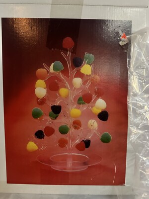 Vintage Christmas Gumdrop Tree Plastic Clear Acrylic Server Stand 14 ...