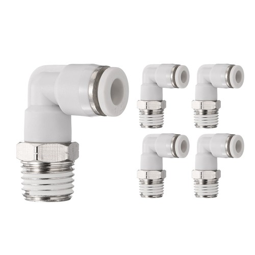 5pcs Push to Connect Fittings 1/4" to NPT1/4 Male Plastic Elbows ...