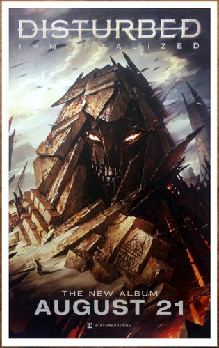 DISTURBED Immortalized Ltd Ed New RARE Tour Poster +BONUS Metal Rock ...
