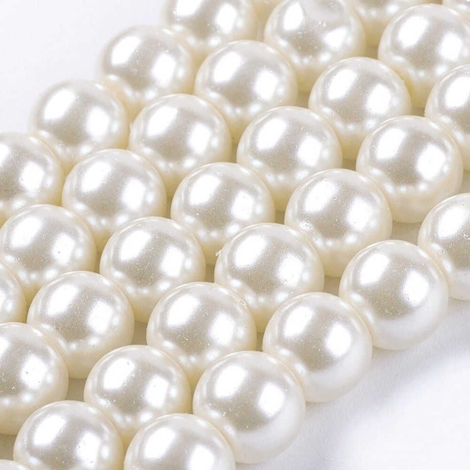 Glass Pearl Beads 1 Strand -100 x 6mm or 50 x 8mm BUY 3 GET 1 FREE! | eBay