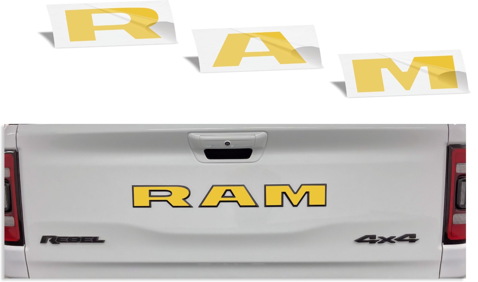 RAM Tailgate Emblem Overlay Decal Sticker - 2019-2024 Ram 1500 Rebel | eBay