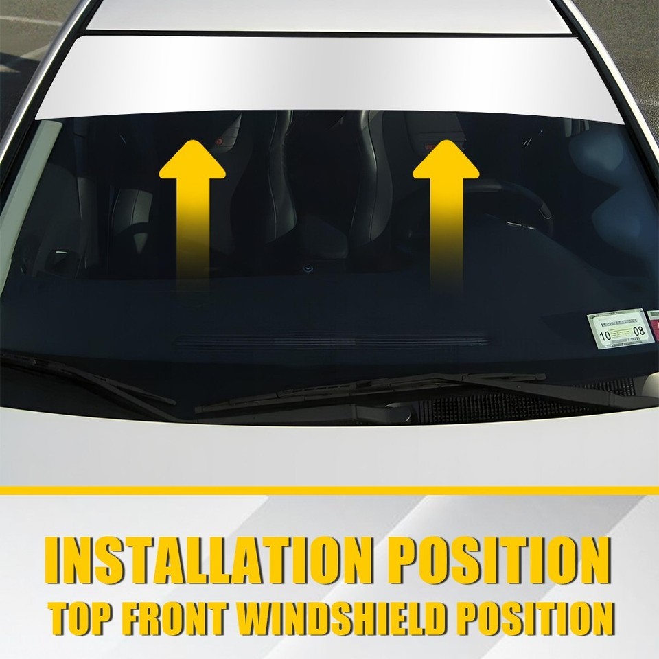 60"x8" Sun Visor Vinyl Decal Strip White Banner Blank Windshield ...