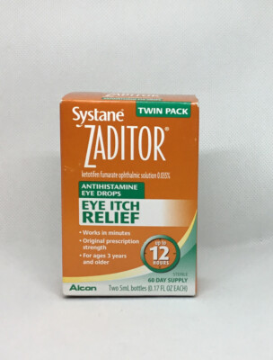 Systane Zaditor 12Hr Antihistamine Eye Drops Relief 0.17Oz EA Exp 10/25 ...