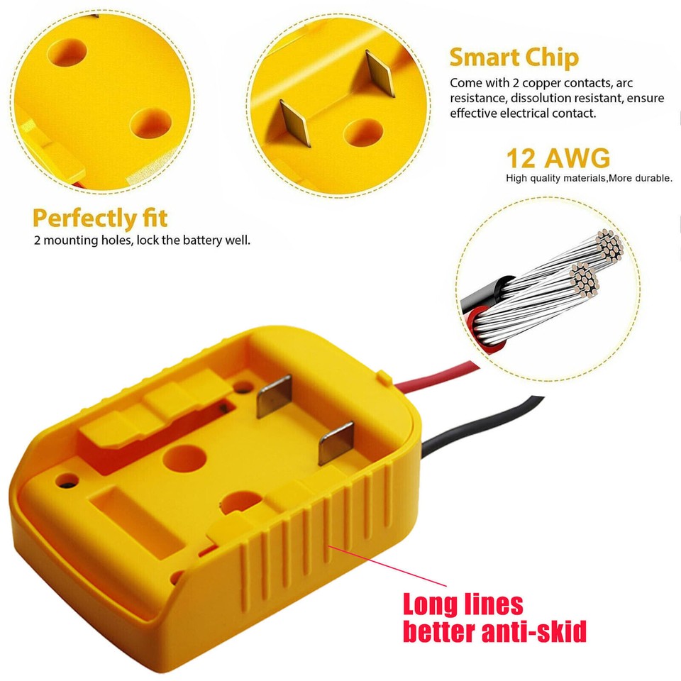 For DeWalt 18V/20V Max Battery Holder Dock DIY Adapter Power Wheels ...