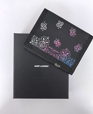 Saint Laurent Paris YSL Bandana Cardholder Wallet | eBay