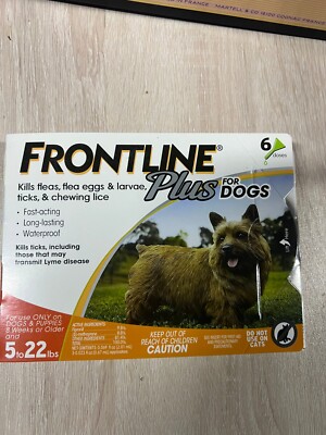 FRONTLINE Plus for 5 to 22 Pounds Dogs 6 Doses Fast Free Shipping ...