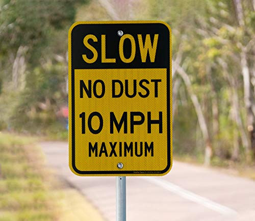 Slow No Dust 10 MPH Maximum Sign, Speed Limit Sign 18 x 12 Inches ...