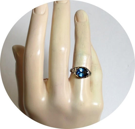 INDICOLITE Tourmaline Ring - Blue/Grn. - 14k White Gold Mtg ...