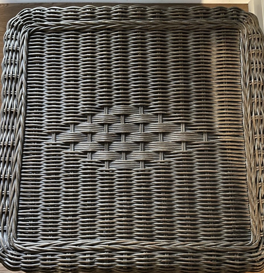 Victorian Art Deco Wicker/Rattan Scrolled Square Side Table | eBay