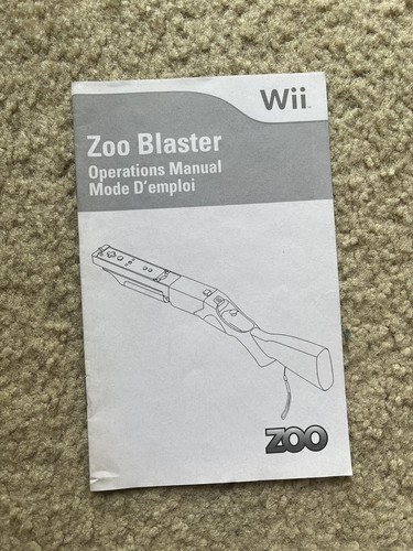 Zoo Blaster Wii Peripheral Gun Instruction Operations Manual | eBay