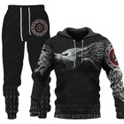 Men Autumn Tracksuit Wolf 3D Printed Hoodie Pants Suit Casual Pullover ...