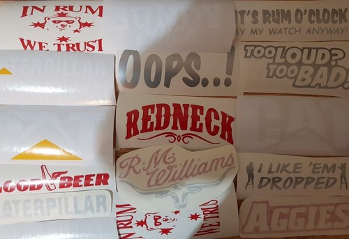 UTE,AGGIE,BNS STICKERS 1 pack of 6 mixed stickers FOR WINDOWS,ESKY,4WD ...