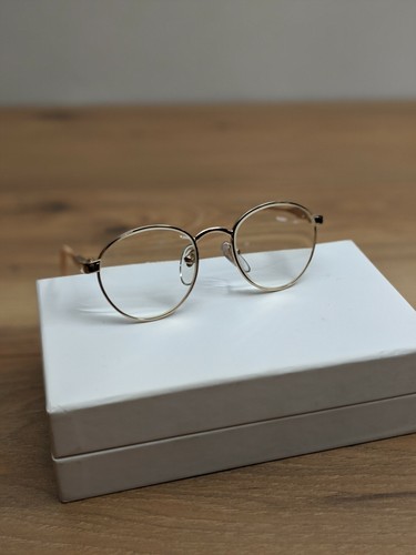 Children's Gold Round Metal Eyeglasses Cable Temples 45-17 | eBay