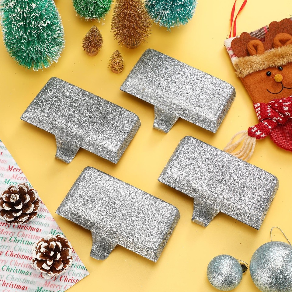 Metal Christmas Stocking Holders Shiny Mantel Heavy Duty Stocking Hooks ...