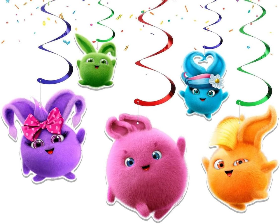Vibrant Cartoon Sunny Bunnies 5-Piece Streamers Set - Add Colorful ...