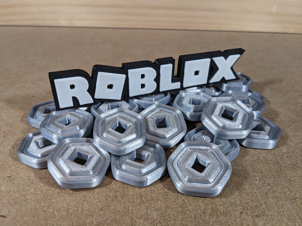 Robux Roblox Coins - Mixed Color Order - Double Sided 3D Printed Party ...