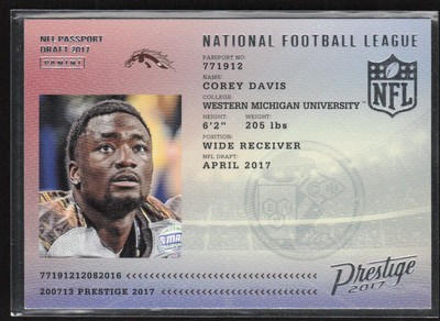 2017 Panini Prestige NFL Passport #4 Corey Davis Western Michigan ...