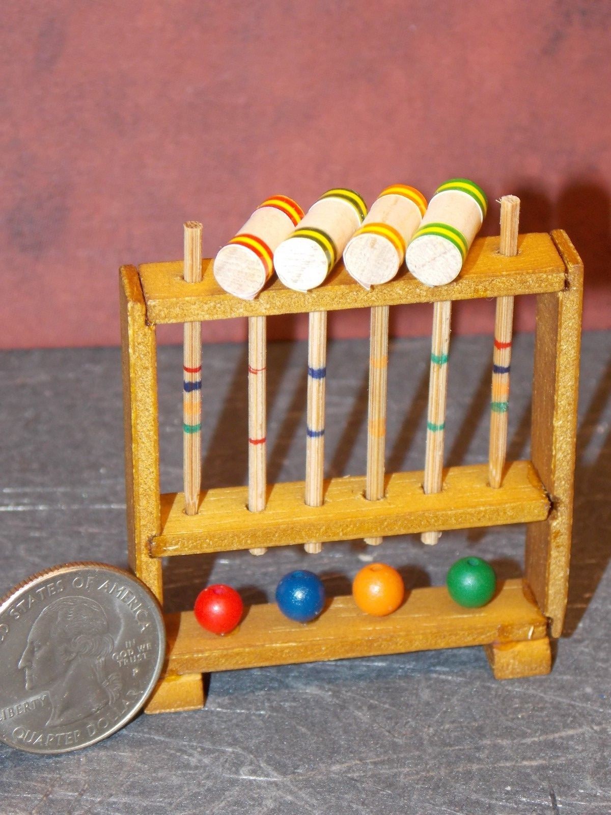 Dollhouse Miniature Croquet Game Set 1:12 one inch scale C152 Dollys ...