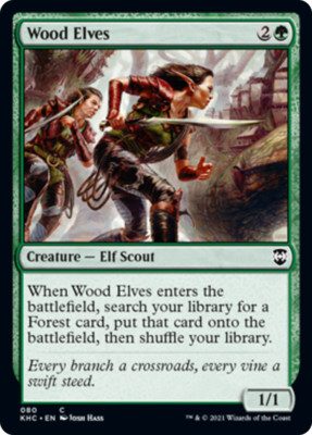 Wood Elves Kaldheim Commander HEAVILY PLD Green Common MAGIC MTG CARD ...