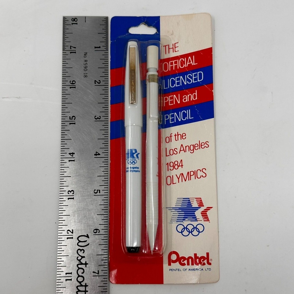 Vintage Pentel Office Licensed Los Angeles 1984 Olympics Pen & Pencil ...