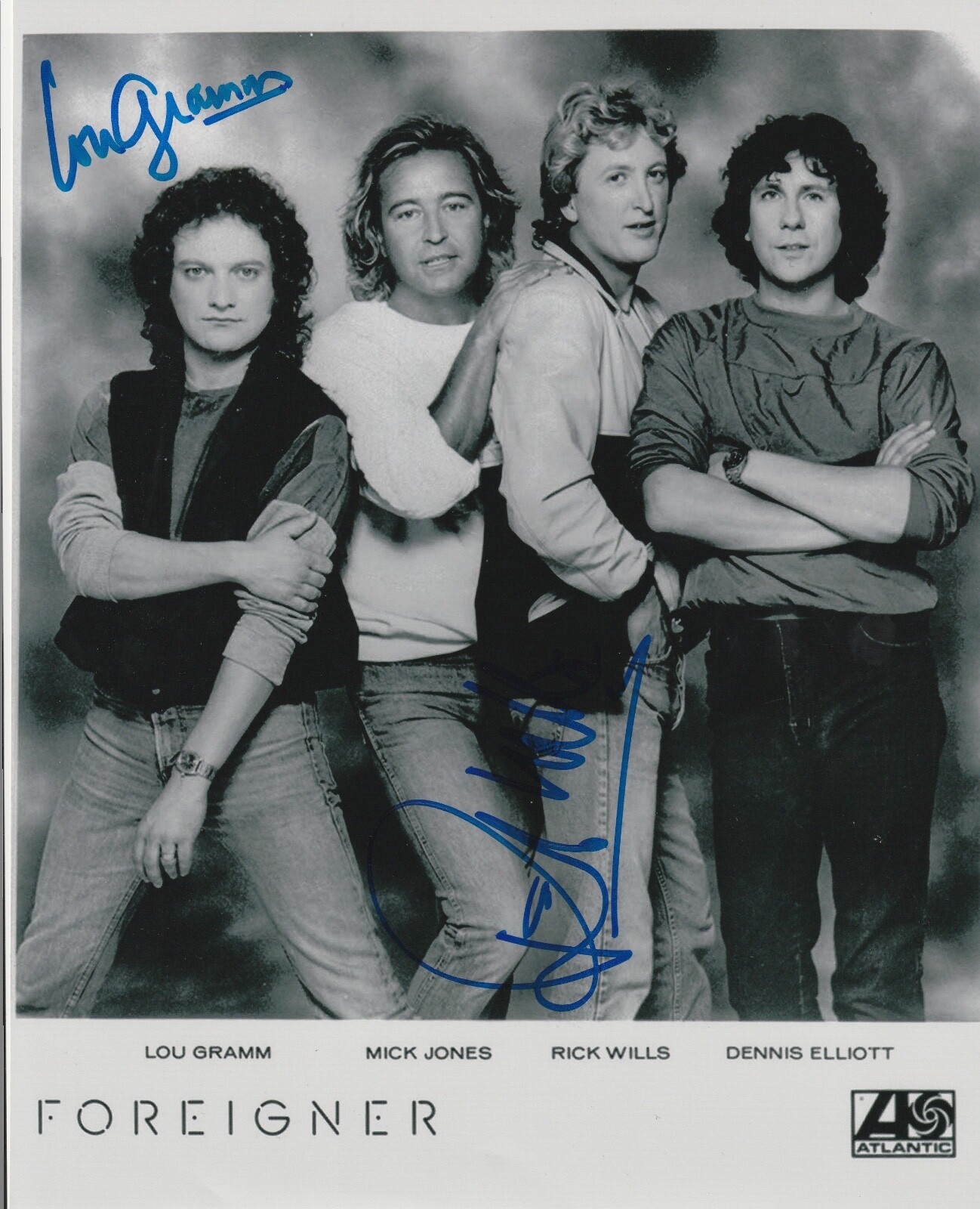 * FOREIGNER * signed autographed 8x10 photo * RICK WILLS & LOU GRAMM ...