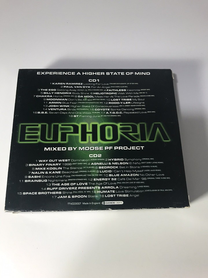 EUPHORIA: FOR THE MIND, BODY & SOUL - Mixed By PF PROJECT 1999 CD ALBUM EXCEL | eBay