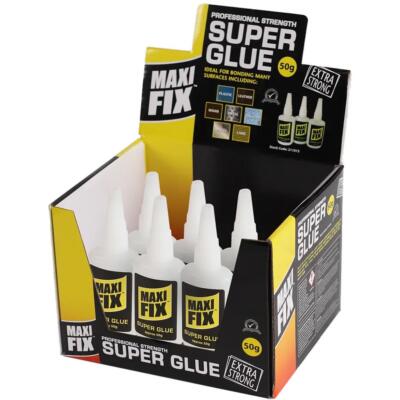 Mega Fix 12pc Super Glue 50g Quality Adhesive Plastic Rubber Bonding ...