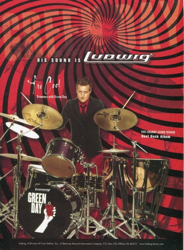 2005 Print Ad of Ludwig Drums w Tre Cool of Green Day | eBay