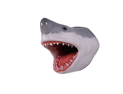 Great White Shark Head Large Trophy Wall Sculpture Decor 22"W Beach ...