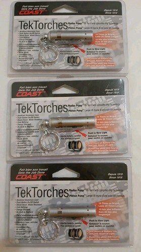 QTY (3) COAST Tektorches Photon Pump Micro Torch Light | eBay
