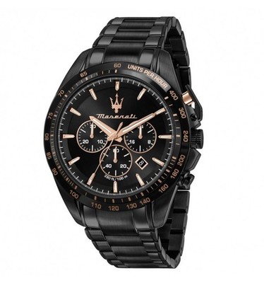 Maserati Traguardo Men's R8873612048 Watch Steel Chronograph Black 45Mm ...