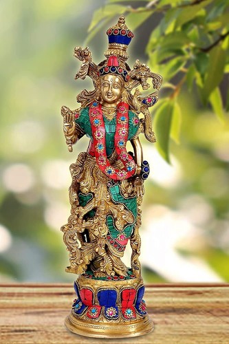 Handmade Goddess Radha Rani Idol Showpiece Statue for Home Office ...