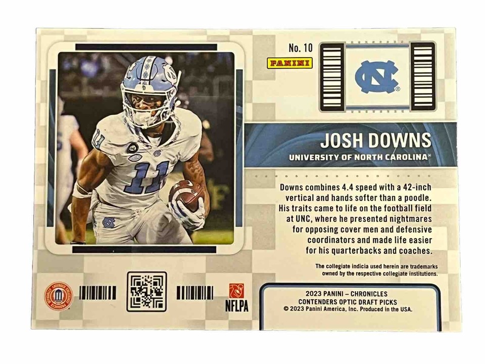 2023 Chronicles Draft Picks Football Contenders Optic Josh Downs RC ...