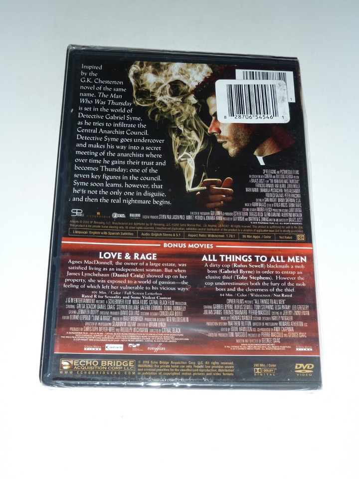 The Man Who Was Thursday DVD 2016 mystery thriller movie G K Chesterton ...