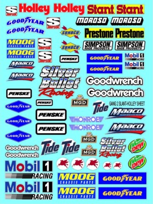 CLEAR VINYL RACING Sticker Sheet #1 SLANT-R/C MODEL Die-cut -Decals 1/8 ...