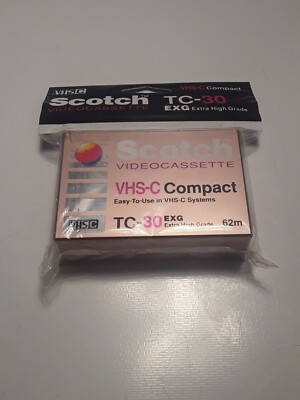 Vintage Scotch VHS-C Camcorder Video Cassette TC-30 New Old Stock | eBay