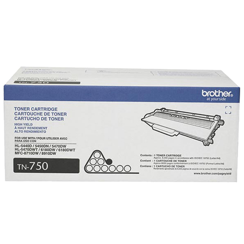 Brother HL-6180DWT (TN750) Black Toner Cartridge High Yield (8,000 ...
