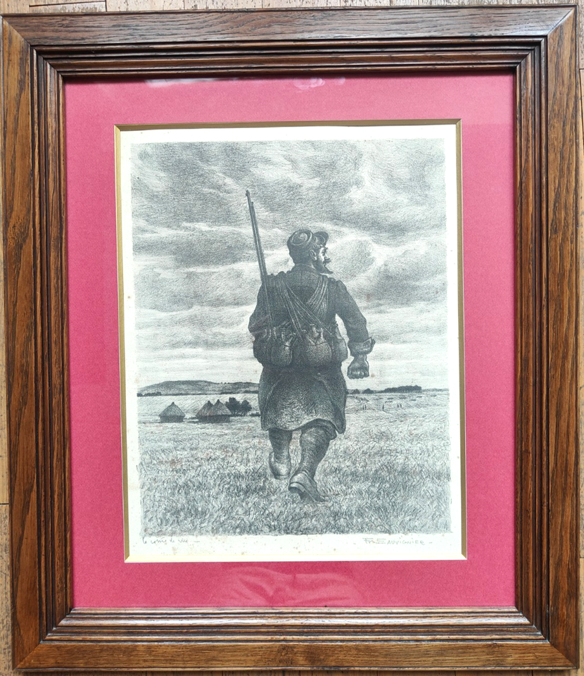 Dessin Soldat Poilus WW1 Signé de Frederic Sauvignier "la corvée de vin ...