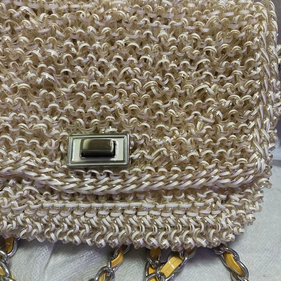 ANTEPRIMA Luquette Wire Shoulder Bag White Gold Metal Chain Crossbody ...