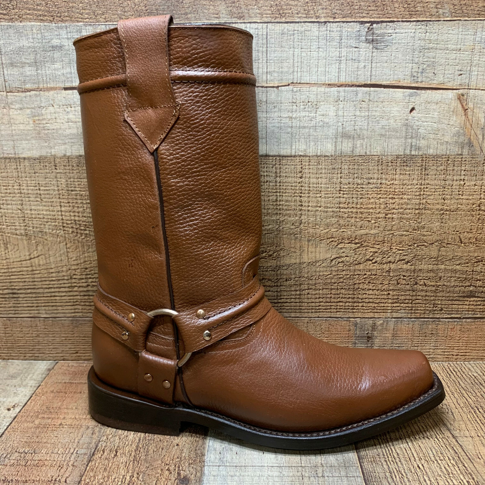 Men's Western Cowboy Harness Leather Biker Motorcycle Boots Handmade ...