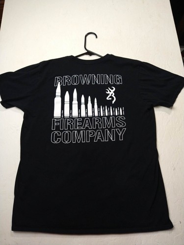 BROWNING FIREARMS COMPANY BLACK COTTON T-SHIRT SIZE LARGE | eBay