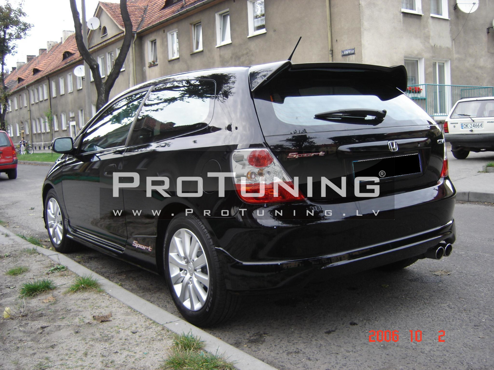 Honda Civic MK7 Rear Door Type R Look Spoiler Roof Extention Wing ...