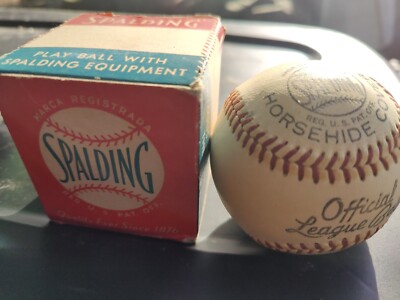 Vtg A G. Spalding & Bros Est 1876 Official League Ball & Cardboard Box ...