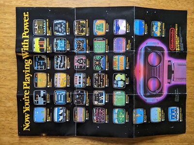 1987 NOW YOURE PLAYING WITH POWER - ROB VINTAGE NINTENDO POSTER INSERT ...