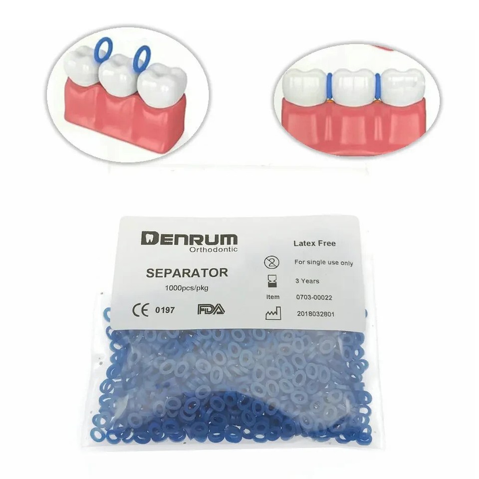 1000* Non-latex Dental Orthodontic Separator Spacer Elastic Teeth Gap ...