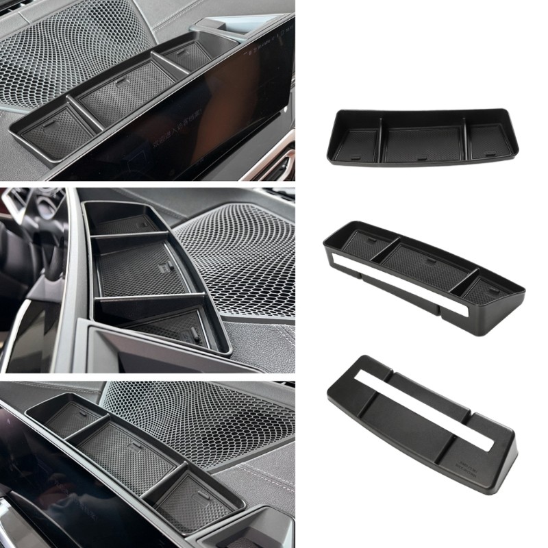 Behind Screen Organizer Dashboard Storage Box Accessory ABS+PVC Box for ...