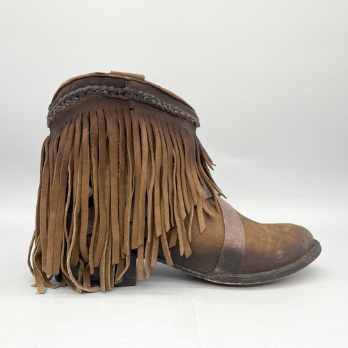 Freebird by Steven Womens 7 Dallas Fringe Boots Brown Leather Fringe ...